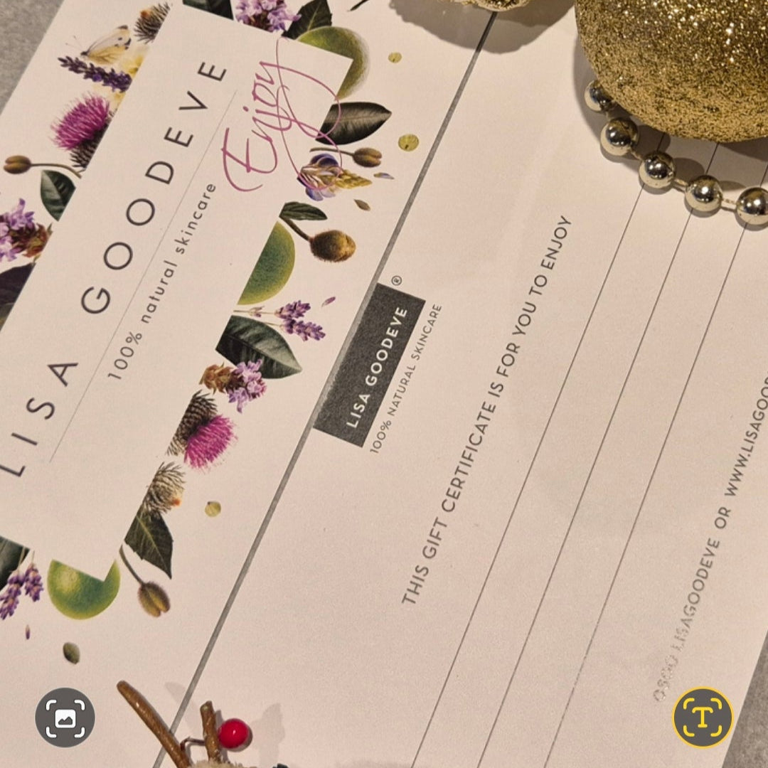 Gift voucher – Lisa Goodeve 100% Natural Skincare